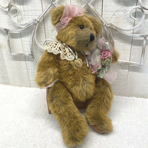 Plush Image | Toys | Victorian Teddy Bear 6 Long Jointed Plush Headband ...